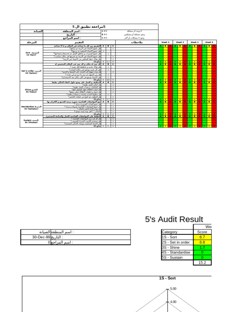 5S Audit Sheet | PDF