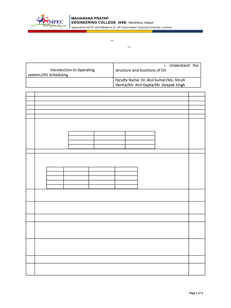 T1 - BCS401 - Operating System | PDF | Scheduling (Computing ...