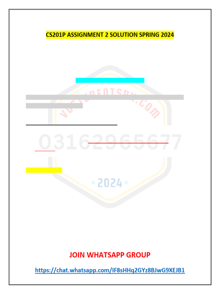 CS201P Assignment 2 Solution 2024 | PDF | Computer Programming