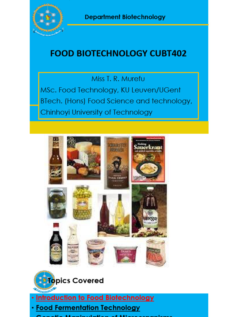 Introduction to Food Biotechnology | PDF | Biotechnology | Genetically ...