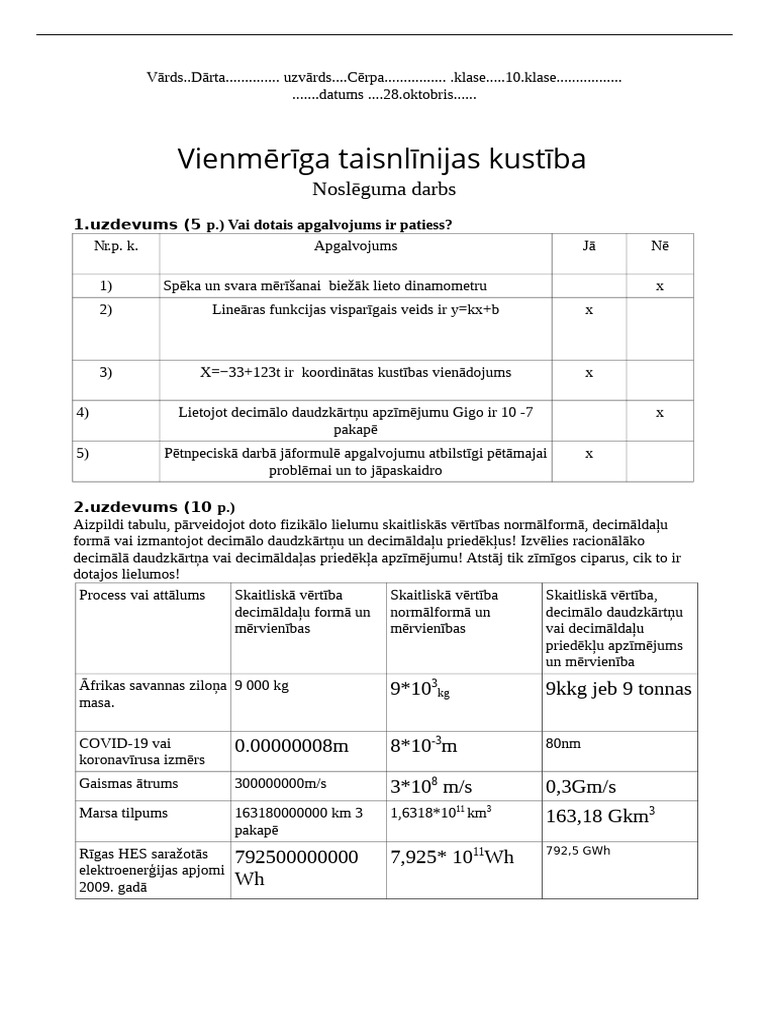 5 Vienm R Ga Taisnl Nijas Kust Ba Nosl Guma Darbs 1 | PDF