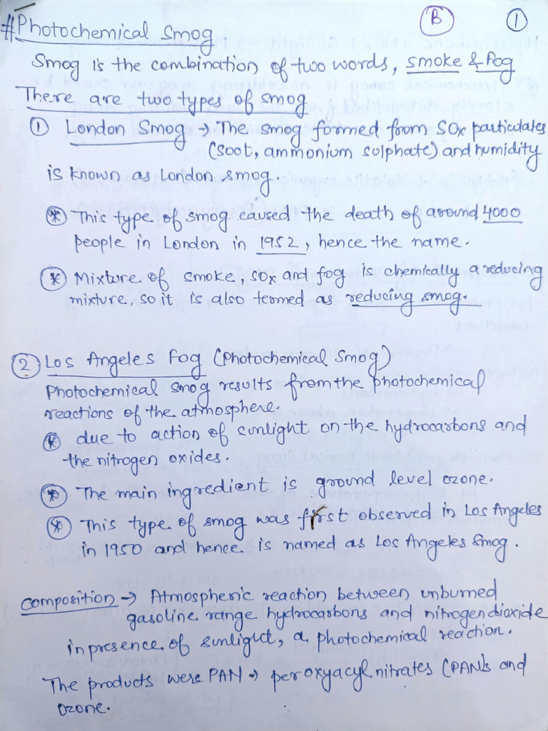 Photochemical Smog | PDF