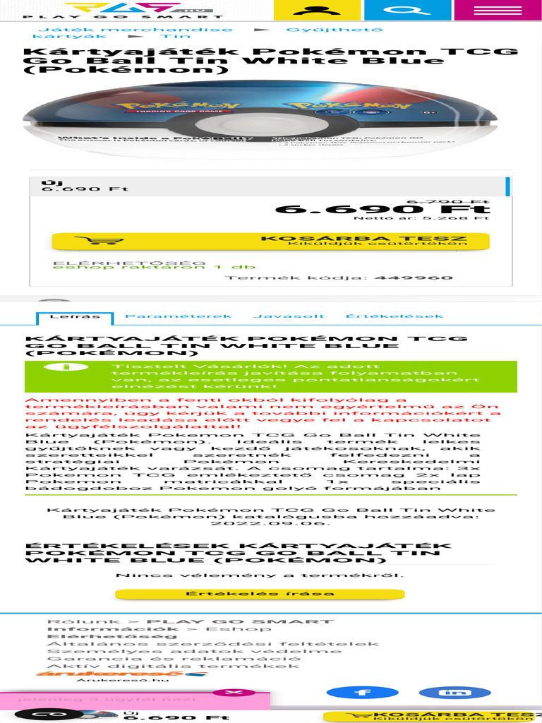 Kártyajáték Pokémon TCG Go Ball Tin White Blue (Pokémon) - PlayGoSmart | PDF