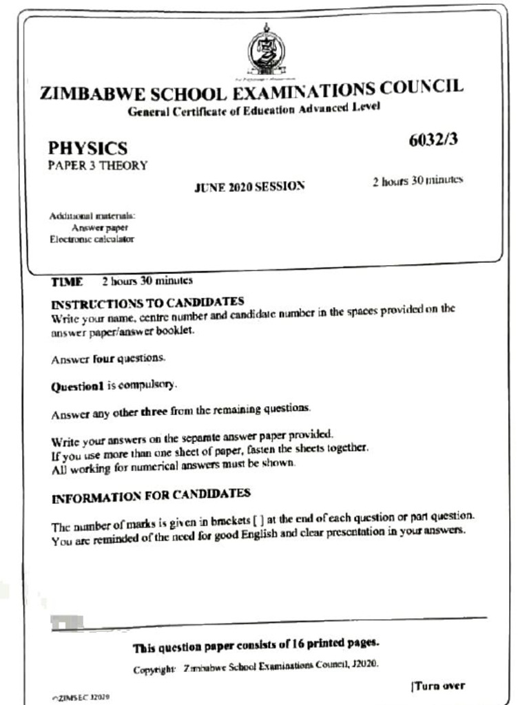 Physics 3 2020june | PDF