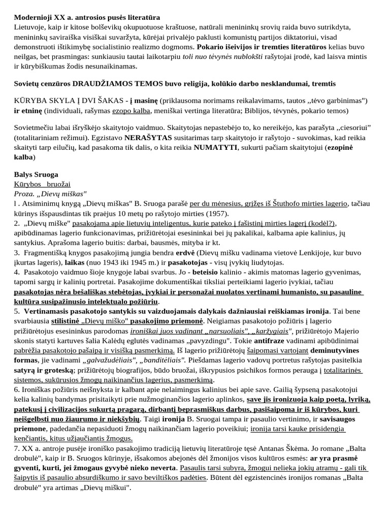 12 B. Sruoga DIEVŲ MIŠKAS | PDF