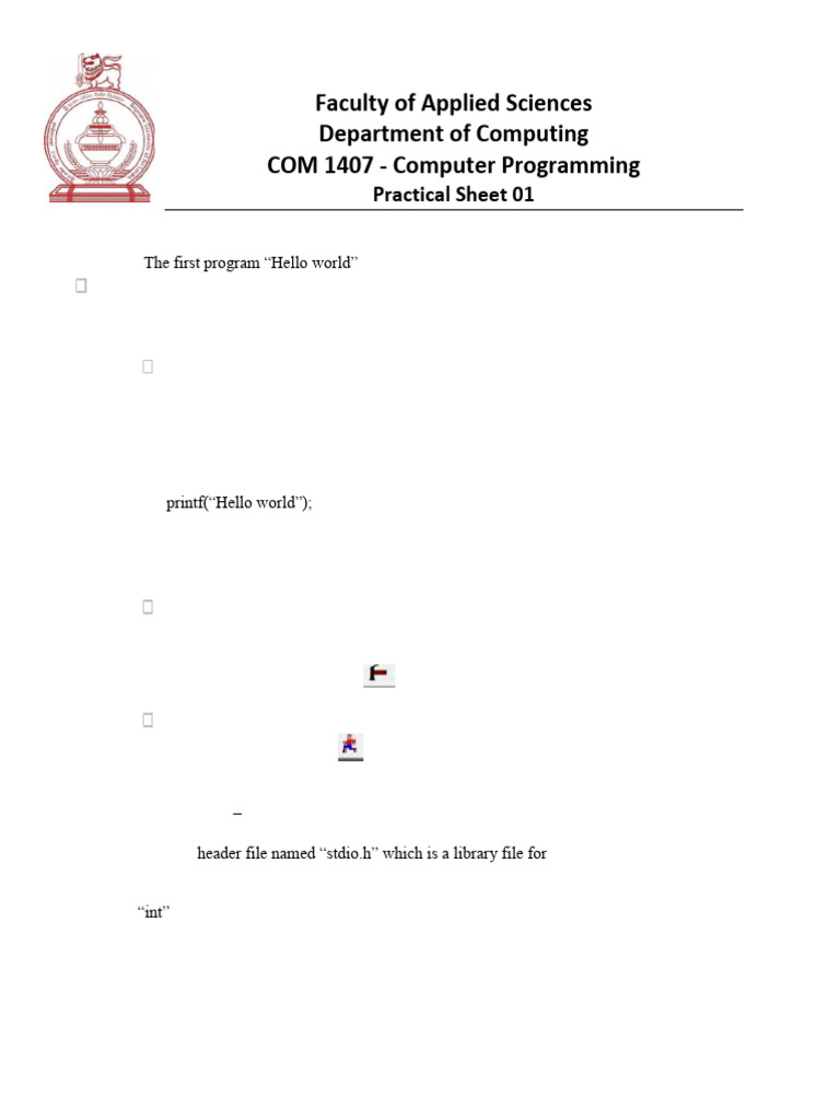 C Programming Practical Exercises Guide | PDF | Computer Program | Programming