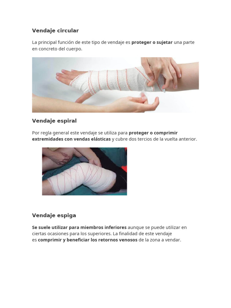 Tipos de Vendajes | PDF | Salud y bienestar