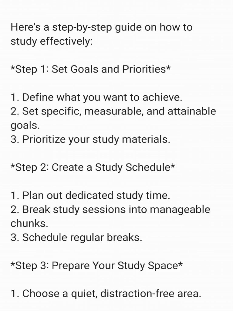 How To Study - Step by Step Guide - 241112 | PDF