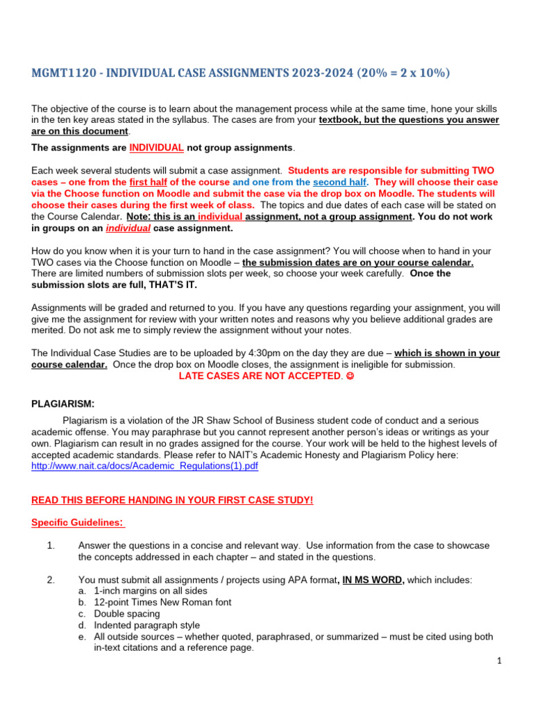 Individual Case Study Assignments 2023-2024 Luka 2 | PDF | Plagiarism | Paragraph