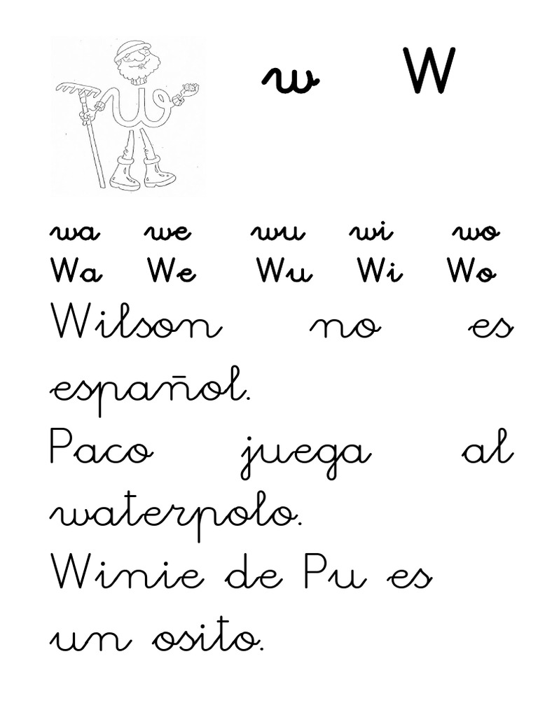 Ejemplos de palabras con "w" | PDF