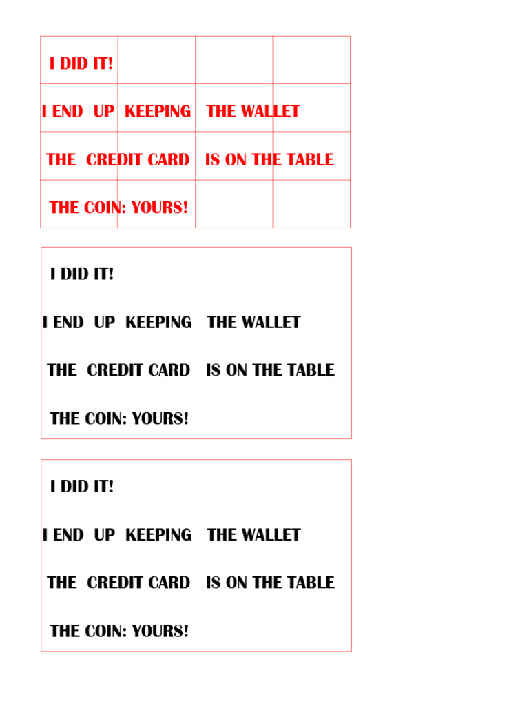 Wallet and Credit Card Update | PDF | Cooking, Food & Wine | Lifestyle