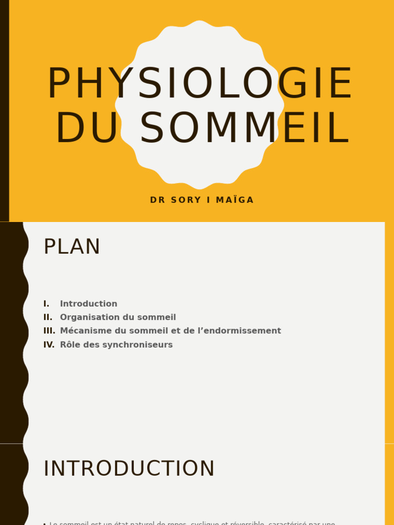 Physiologie du Sommeil : Mécanismes et Rôles | PDF | Sommeil | Lumière