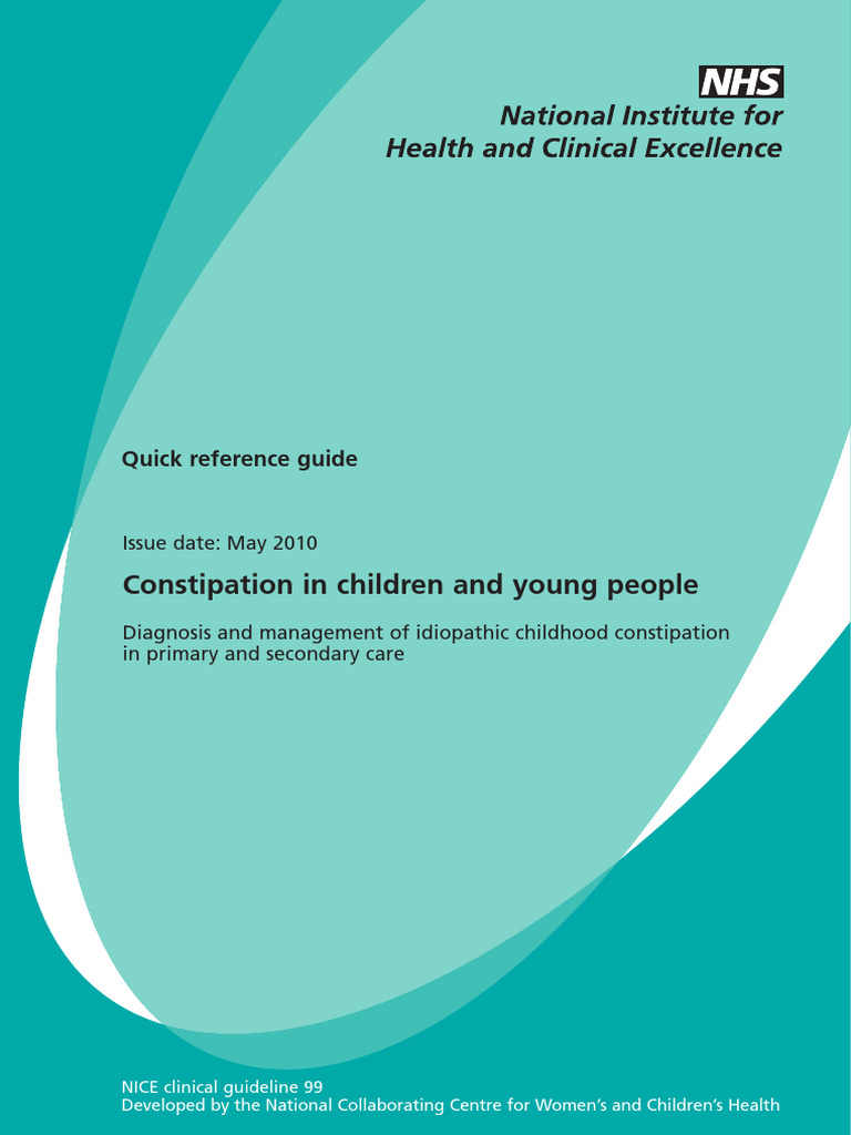 Constipation in Children and Young People Quick Reference Guide | PDF ...