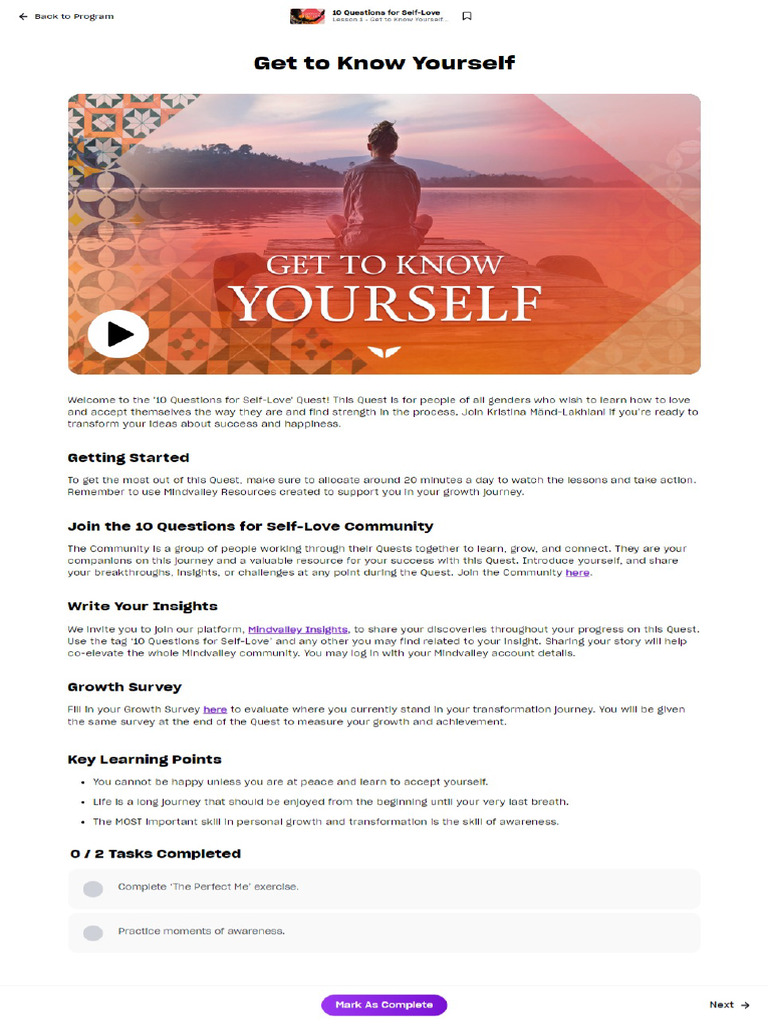 Lesson 1 - Get To Know Yourself | PDF