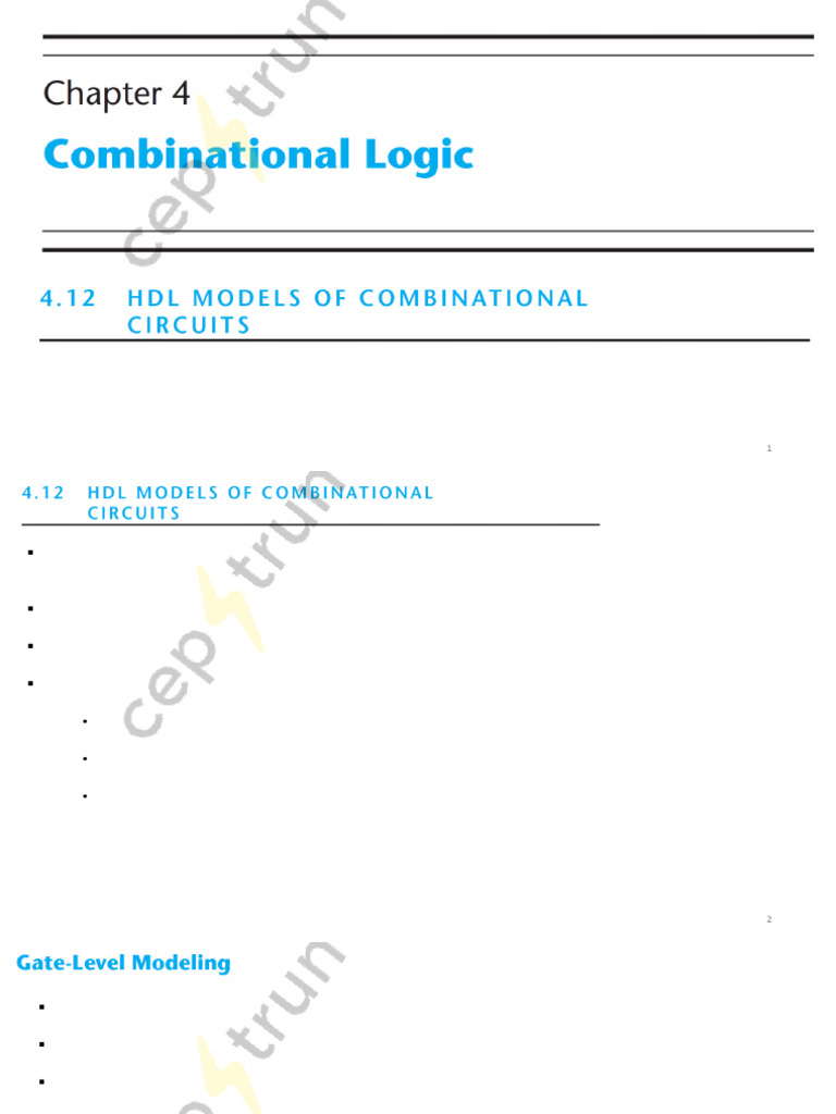 4.2 - Combinational HDL | PDF | Hardware Description Language | Logic Gate 4.2 - Combinational HDL | PDF | Hardware Description Language | Logic Gate