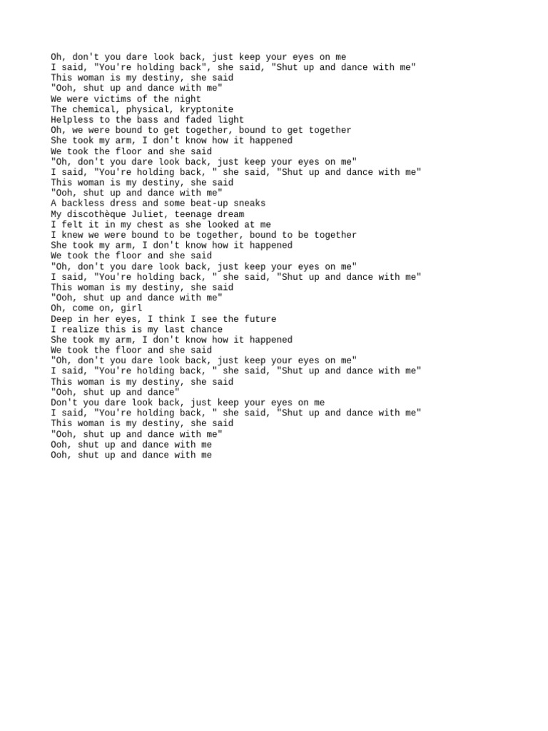 Shut Up and Dance Walk The Moon | PDF | Art