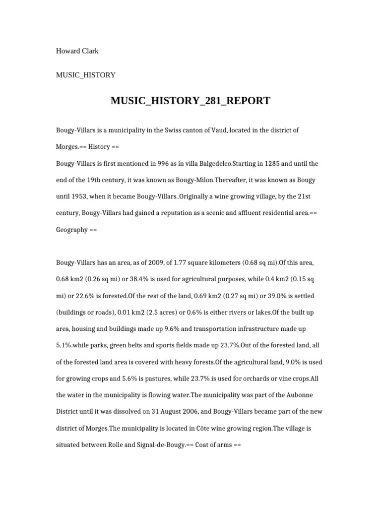 Music History 281 Report | PDF