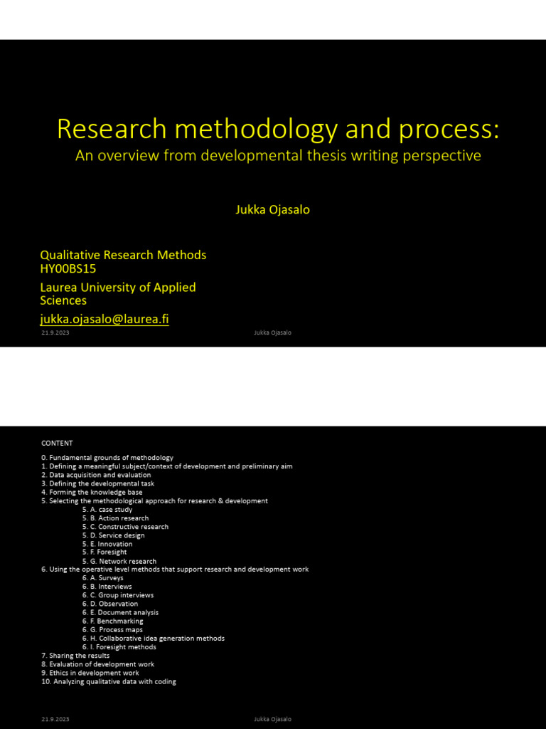 Handout-4 Qualitative Research Methods Ojasalo | PDF | Methodology | Qualitative Research