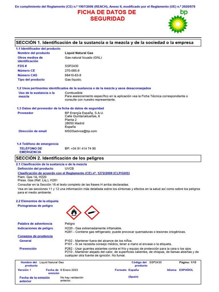 Gas LP Ficha Tecnica | PDF | Guante | Agua