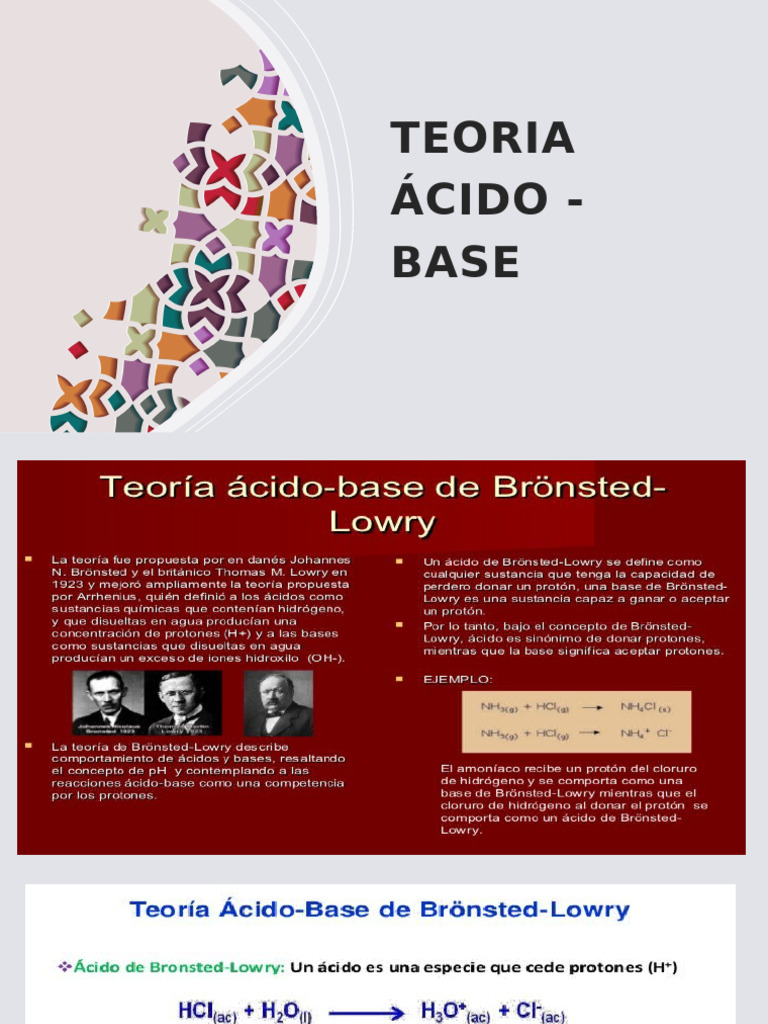 Teoria Ã - Cido - Base | PDF | Ciencia y matemática