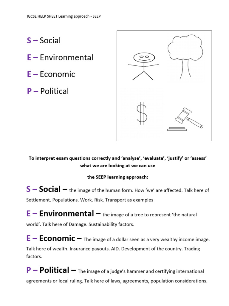 IGCSE SEEP Model For Learning - Exam Qs | PDF