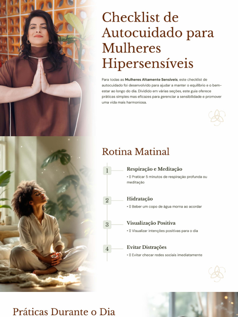 Checklist de Autocuidado para Mulheres Hipersensíveis Thaissa Pandolfi | PDF