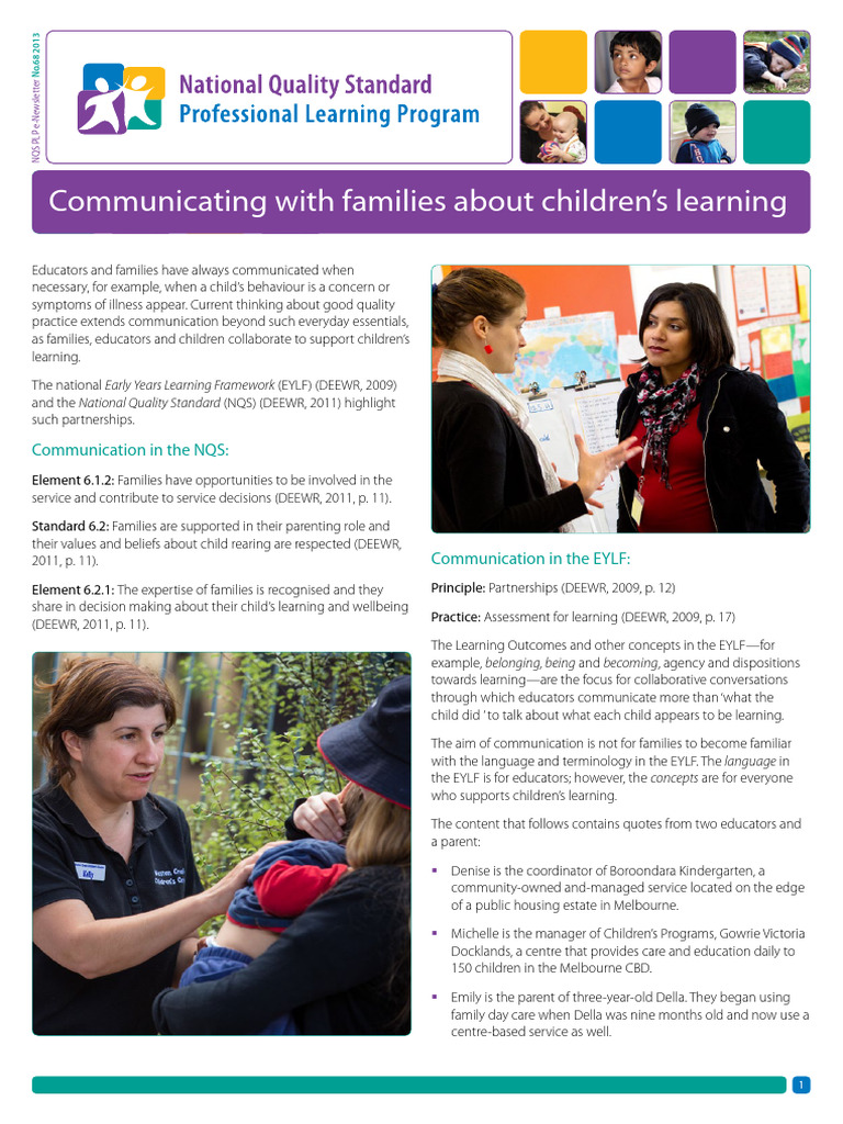 Communicating Learning with Families | PDF | Learning | Teachers