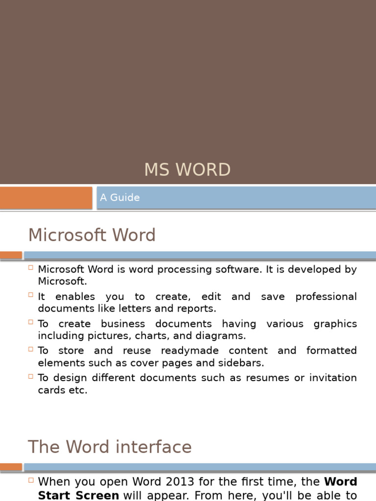 A Guide To Navigate MS Word | PDF | Microsoft Word | Window (Computing)
