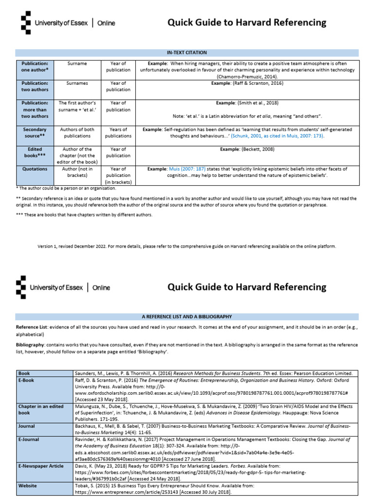 Quick Guide To Harvard Referencing | PDF | Foreign Language Studies | Art