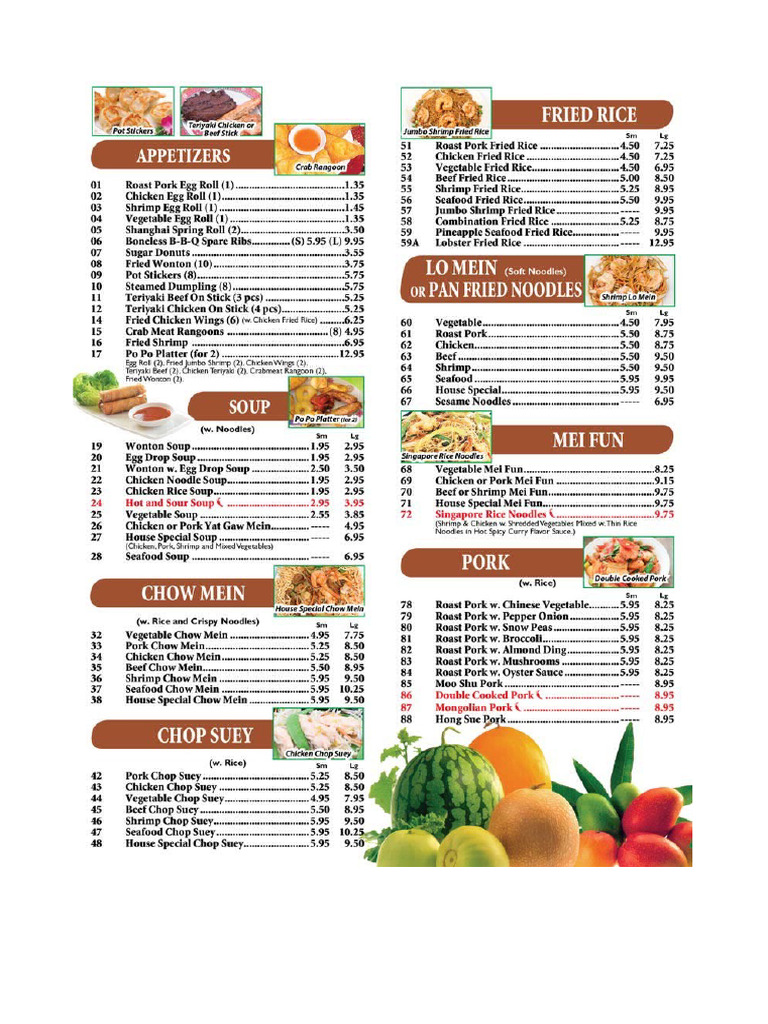 Menus | PDF