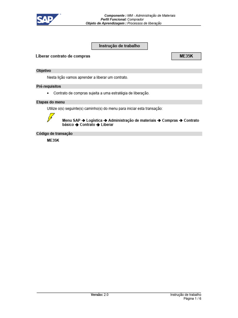 Me35k Liberar Contrato de Compras | PDF | Aprendizado | Informática