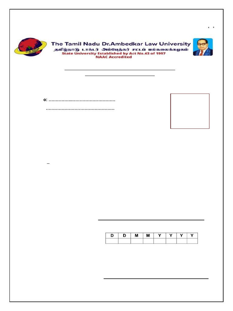 PHD Application-2024 (TNDALU) | PDF | Thesis | Doctor Of Philosophy