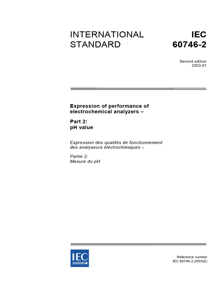 Iec 60746-2-2003 | PDF | Ph | Sensor