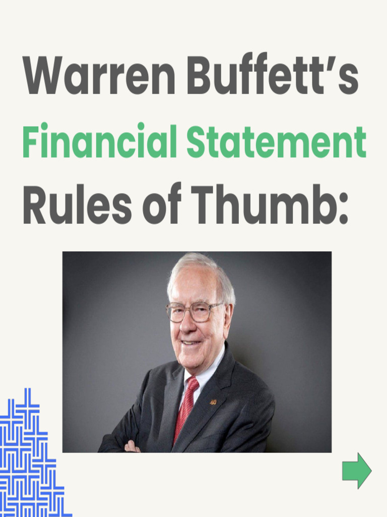 Warren Buffett's 8 Financial Rules of Thumb - Feroldi | PDF