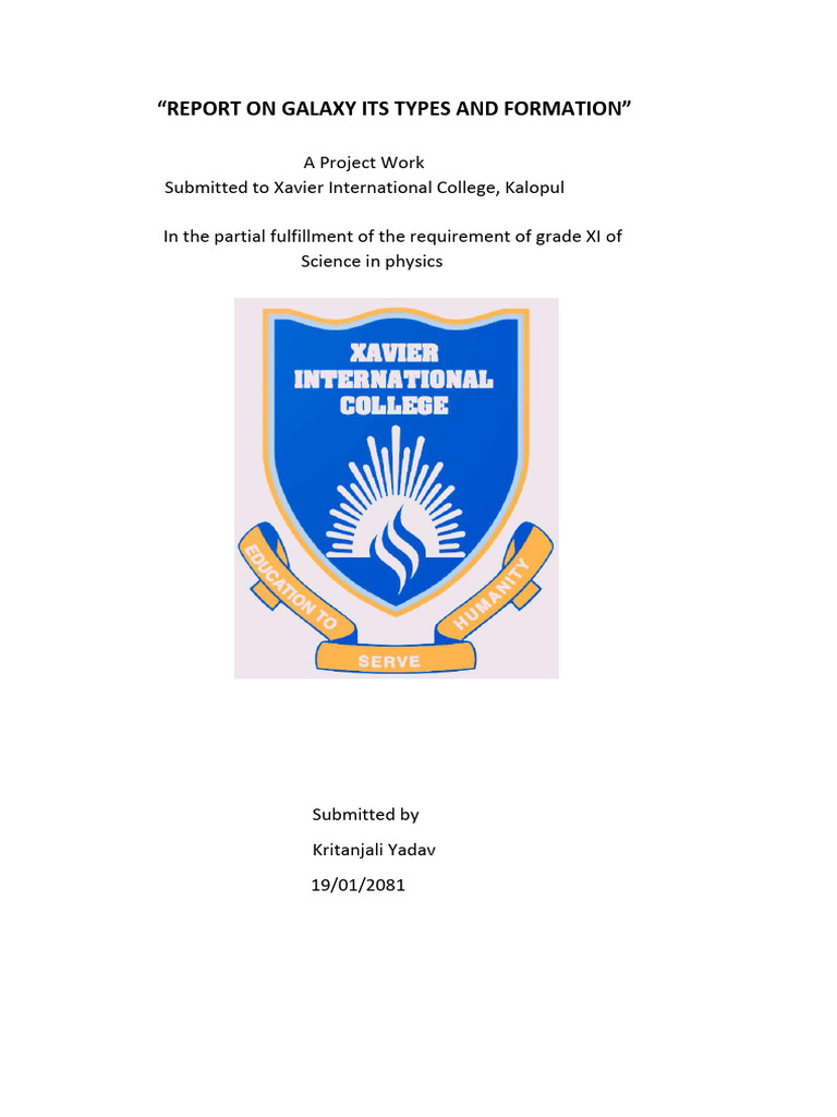 REPORT ON GALAXY ITS TYPES AND FORMATION 2 Kriti | PDF | Galaxy | Stars