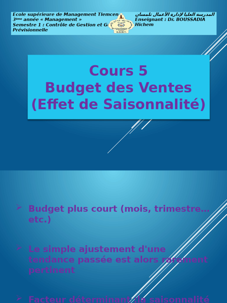 Impact de la saisonnalité sur les ventes | PDF
