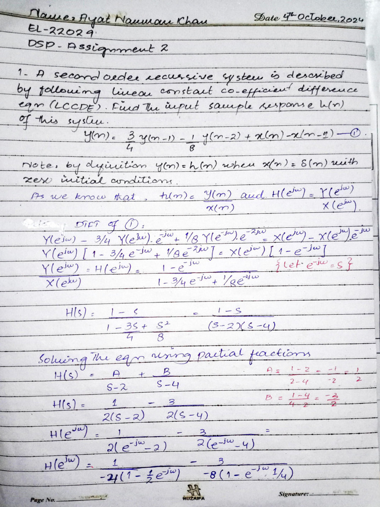 DSP Assignment 2 - q5 Incomplete | PDF