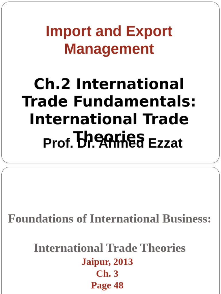 Ch2. International Trade Fundamentals - International Trade Theories | PDF | Mercantilism ...