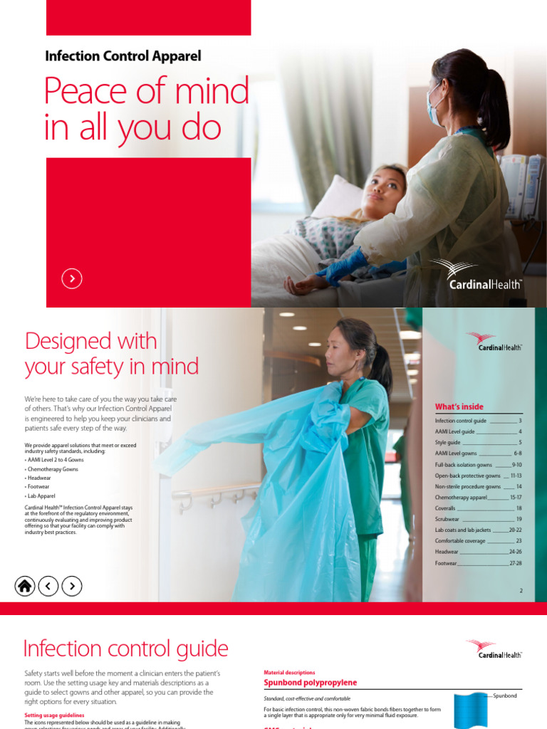 Cardinal Health Infection Control Apparel Brochure1 | PDF | Nonwoven Fabric