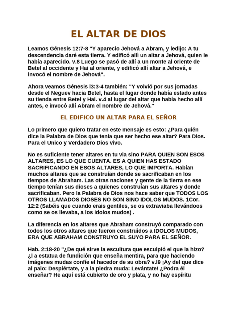 El Altar de Dios | PDF | Abrahán | Ismael