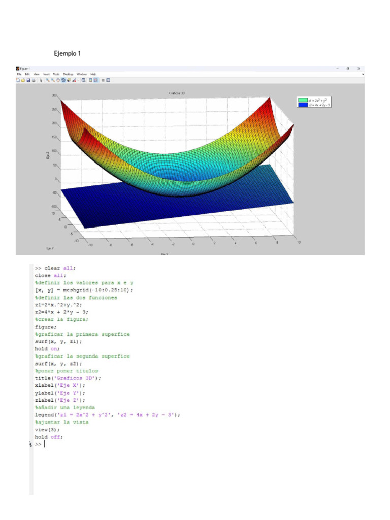 Graficos 3D Matlab A4 | PDF