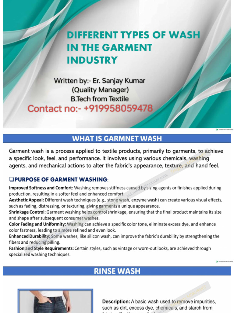 Essential Wash Processes in The Garment Industry | PDF