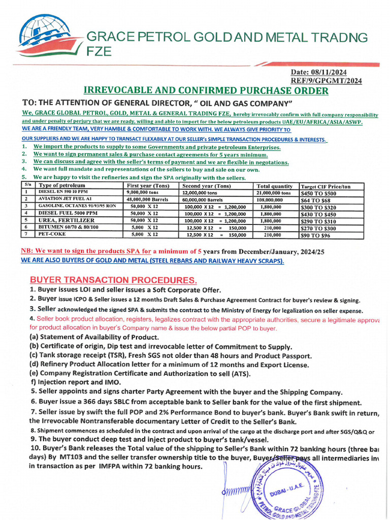 Grace Icpo For Petroleum | PDF