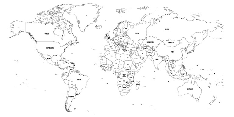 Blank World Map Country Names | PDF