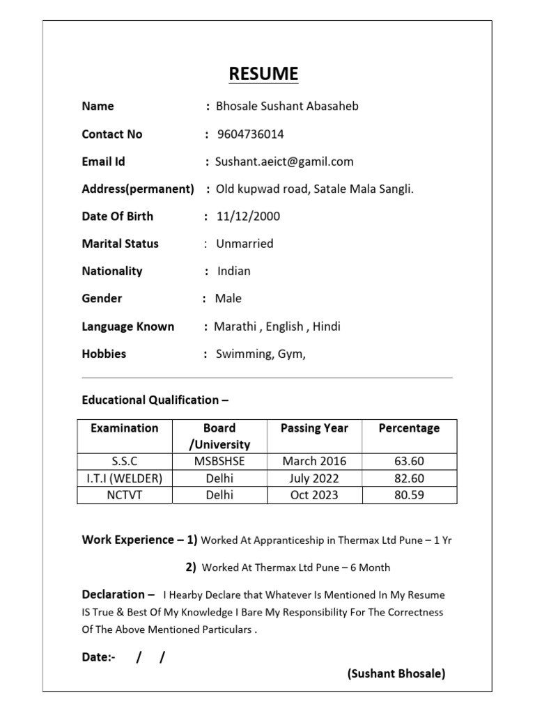 Sushant Resume | PDF