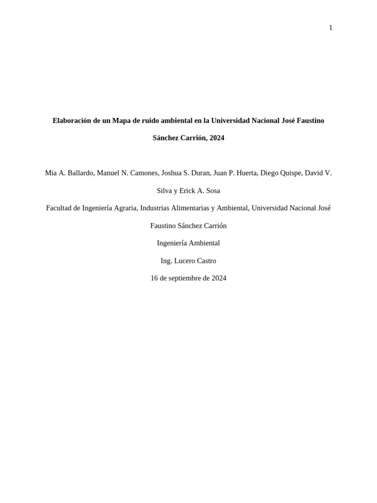 Ruido Ambiental - GIS 2024 | PDF | ruido | Sistema de información geográfica