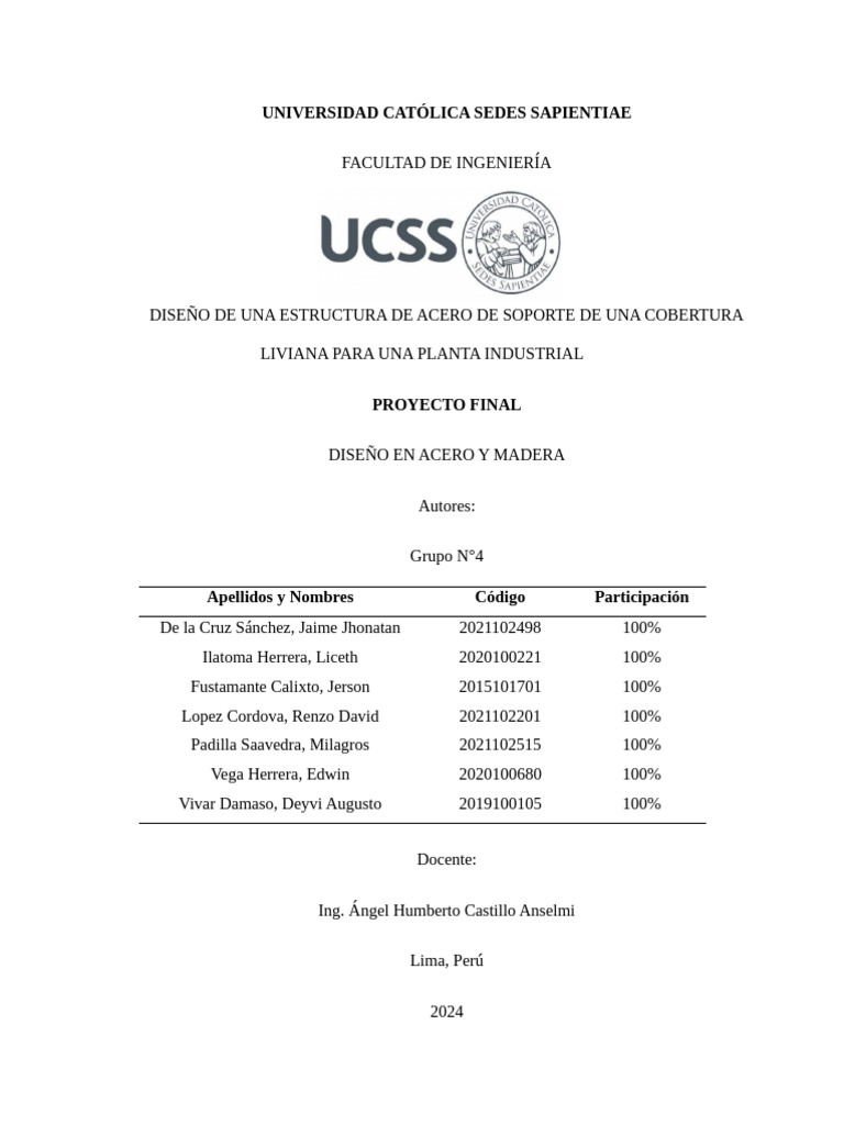 Tarea #3 de Diseño en Acero y Madera (Grupo 4) | PDF | Acero | Diseño