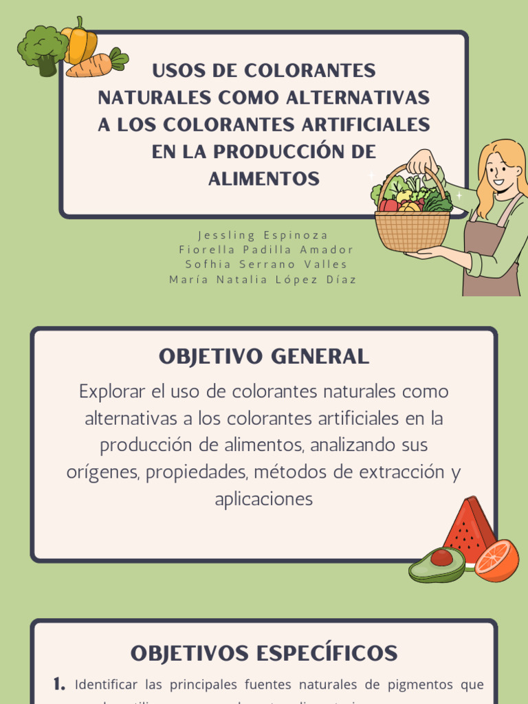 Colorantes Naturales Como Alternativas A Los Colorantes Artificiales en ...