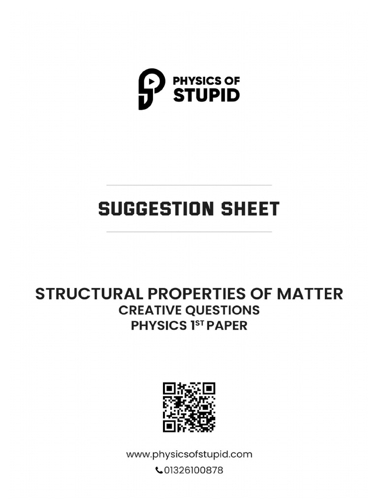 Structural Properties of Matter - CQ Suggestion Sheet | PDF