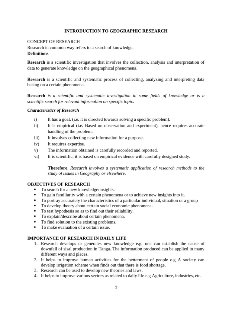 Characteristics of Geographic Research | PDF | Sampling (Statistics ...